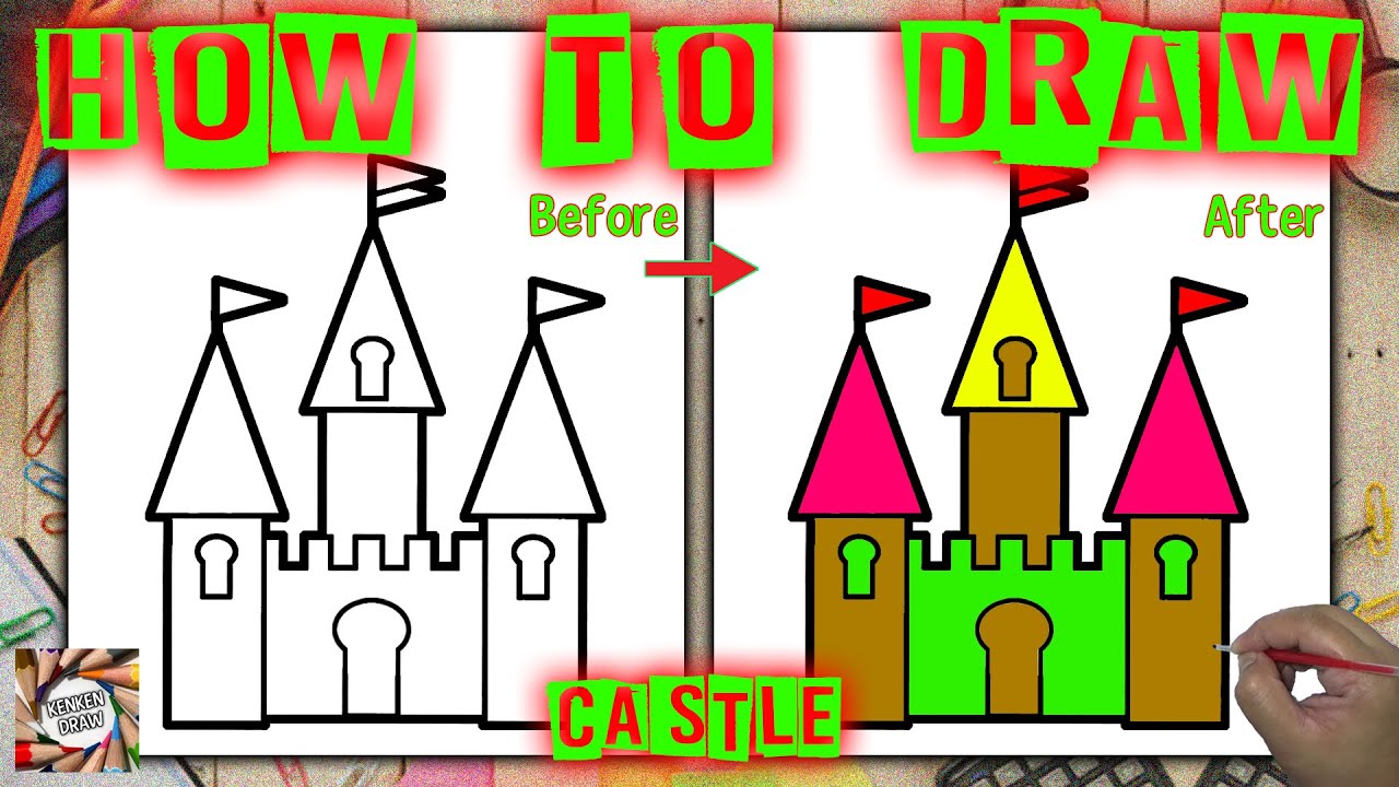 Learn How To Draw Castle Easiest For Kids/Aprende a dibujar el castillo ...