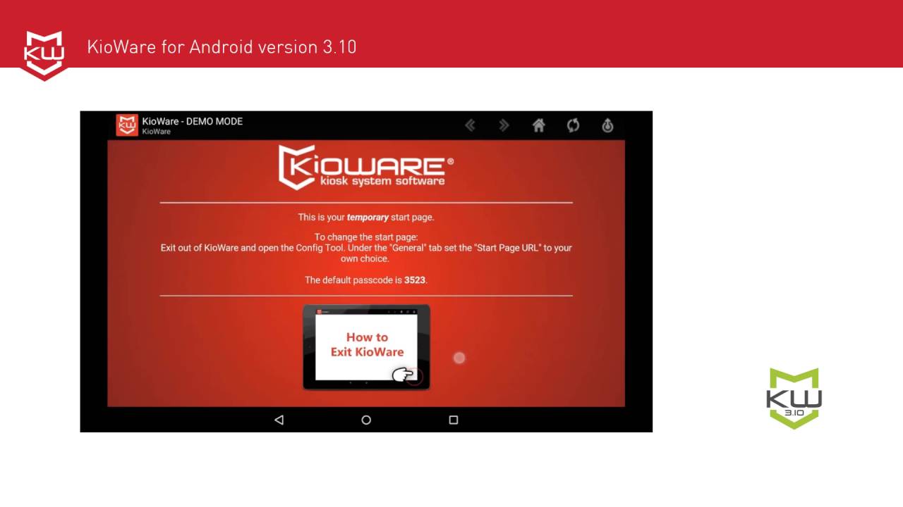 Android Kiosk App with Exit Tutorial by KioWare - YouTube