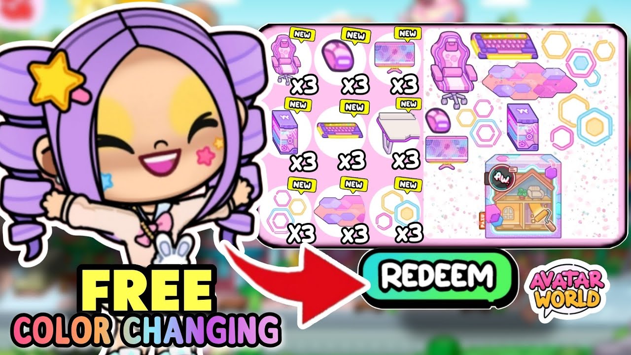 HURRY! NEW FREE **COLOR CHANGING GAMING SETUP** IN AVATAR WORLD - YouTube