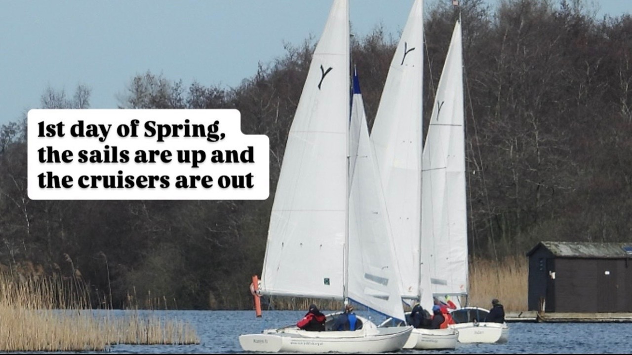 1st day of Spring, the sails are up and the cruisers are out - YouTube