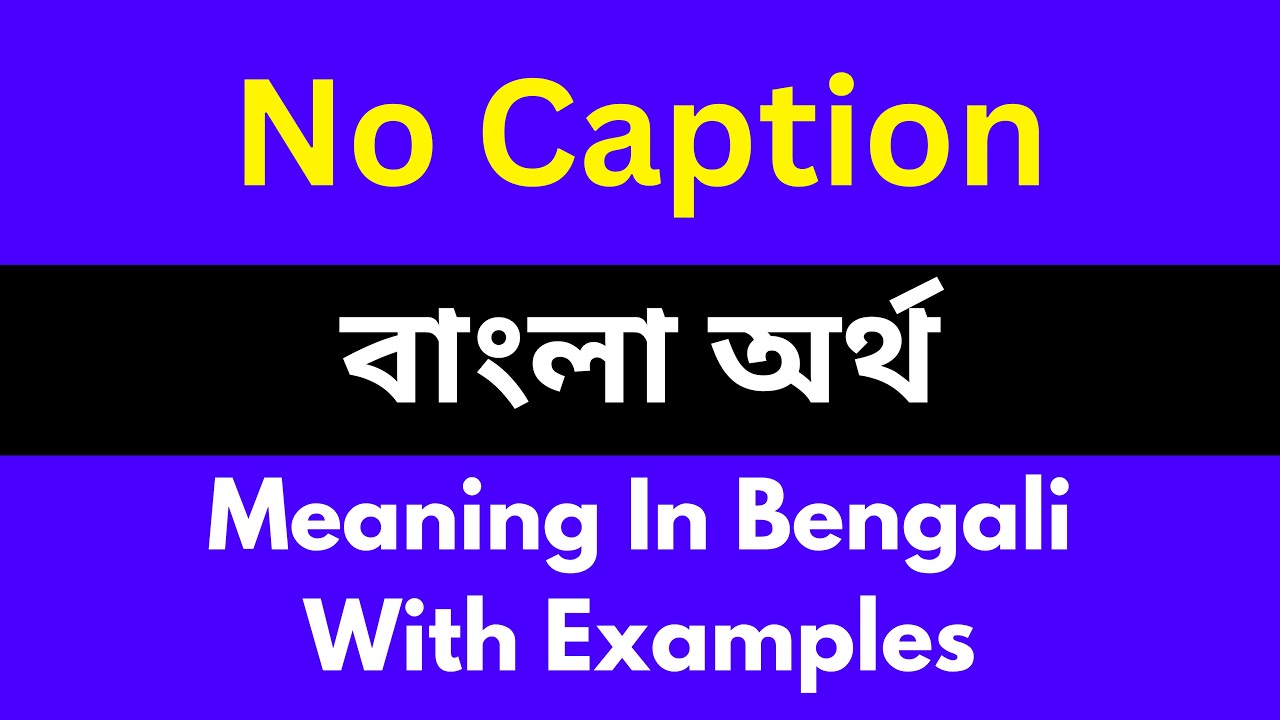 No Caption meaning in bengali/No Caption শব্দের বাংলা ভাষায় অর্থ অথবা ...