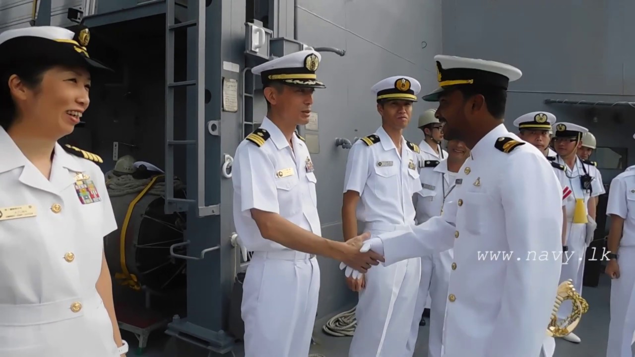 Jmsdf ikazuchi arrives at the port of hambantota - YouTube