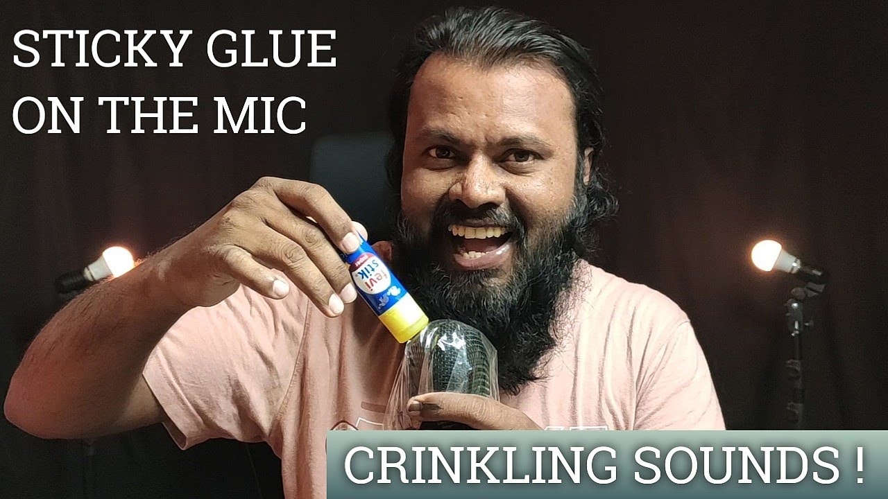 Sticky Glue On The Mic ASMR (Crinkling Sounds & Sticky Mic) - YouTube