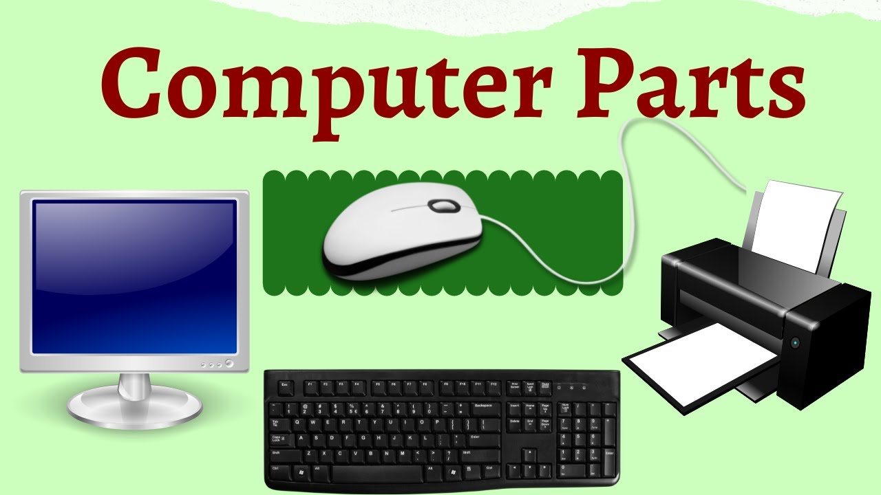 Computer Parts Name for kids | Name of parts of computer | Learn ...