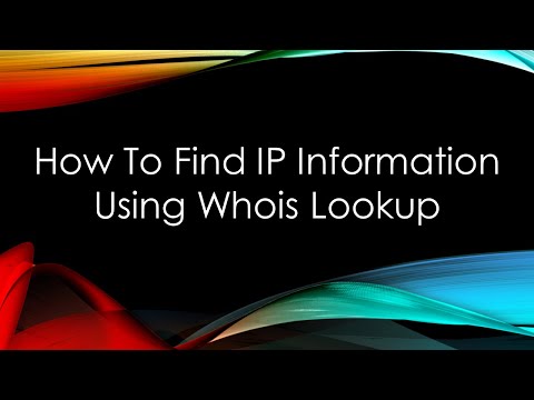How To Find IP Information Using Whois Lookup