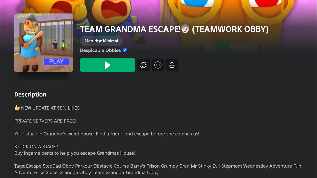 TEAM GRANDMA ESCAPE!👵 (TEAMWORK OBBY) - YouTube