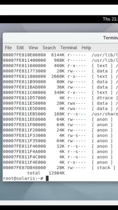 UNIX SOLARIS: The ‘pmap, ps, and ptree’ commands on PID of a process - YouTube