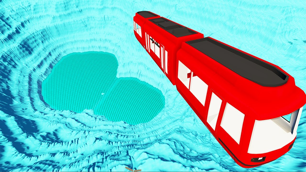 Car Jumps Into Frozen Ice And Ice Water Leap Of Death - BeamNG Drive ...