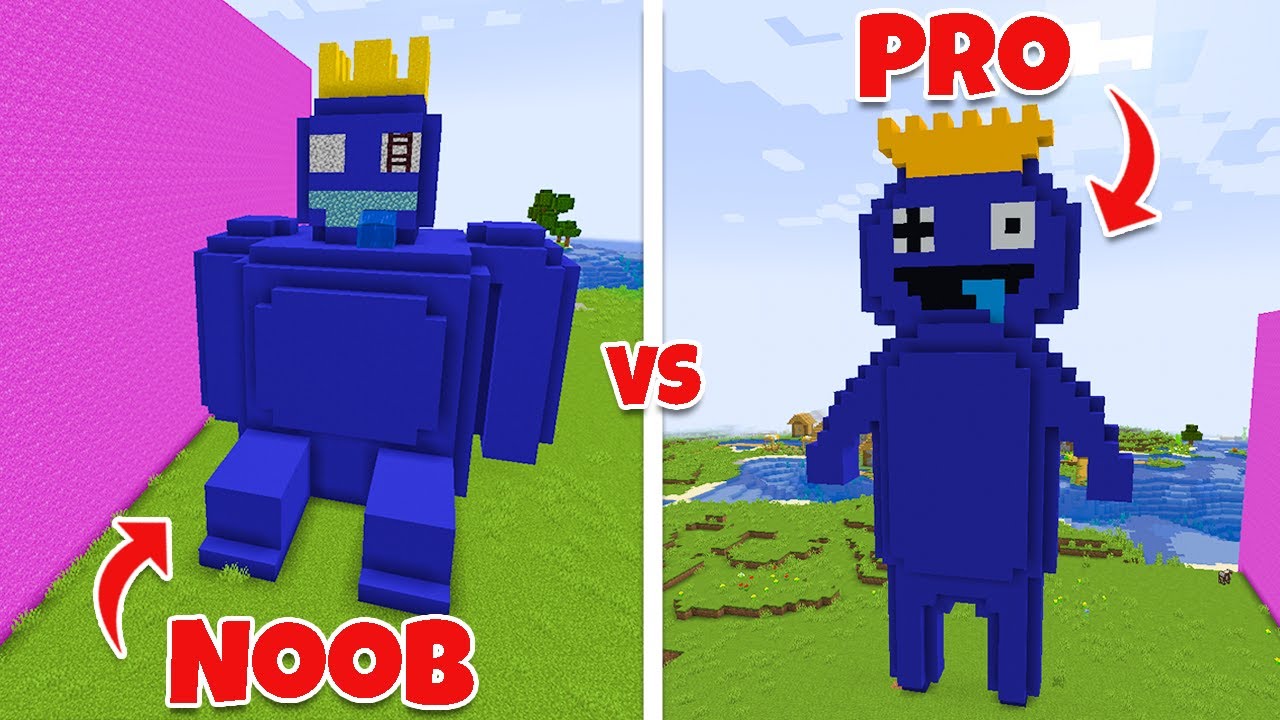 Aphmau Crew builds BLUE from RAINBOW FRIENDS | NOOB vs PRO - YouTube