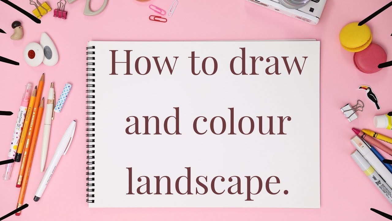 Class:6 // Drawing // how to draw and colour Landscape. - YouTube