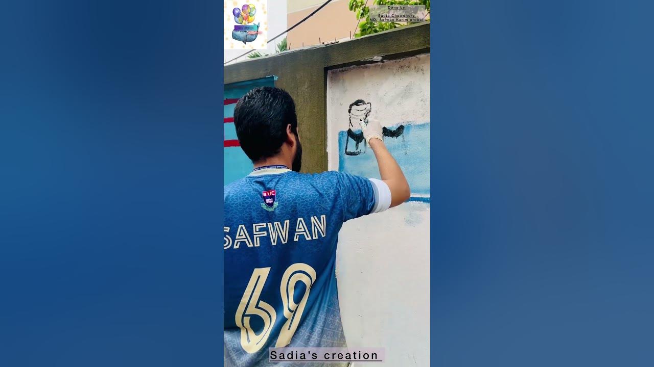 আমাদের আজকের গ্রাফ্রিতি♥️🇧🇩 🏻Done by -Sadia Chowdhury MD. Safwan Karim #art #artist #painting ...