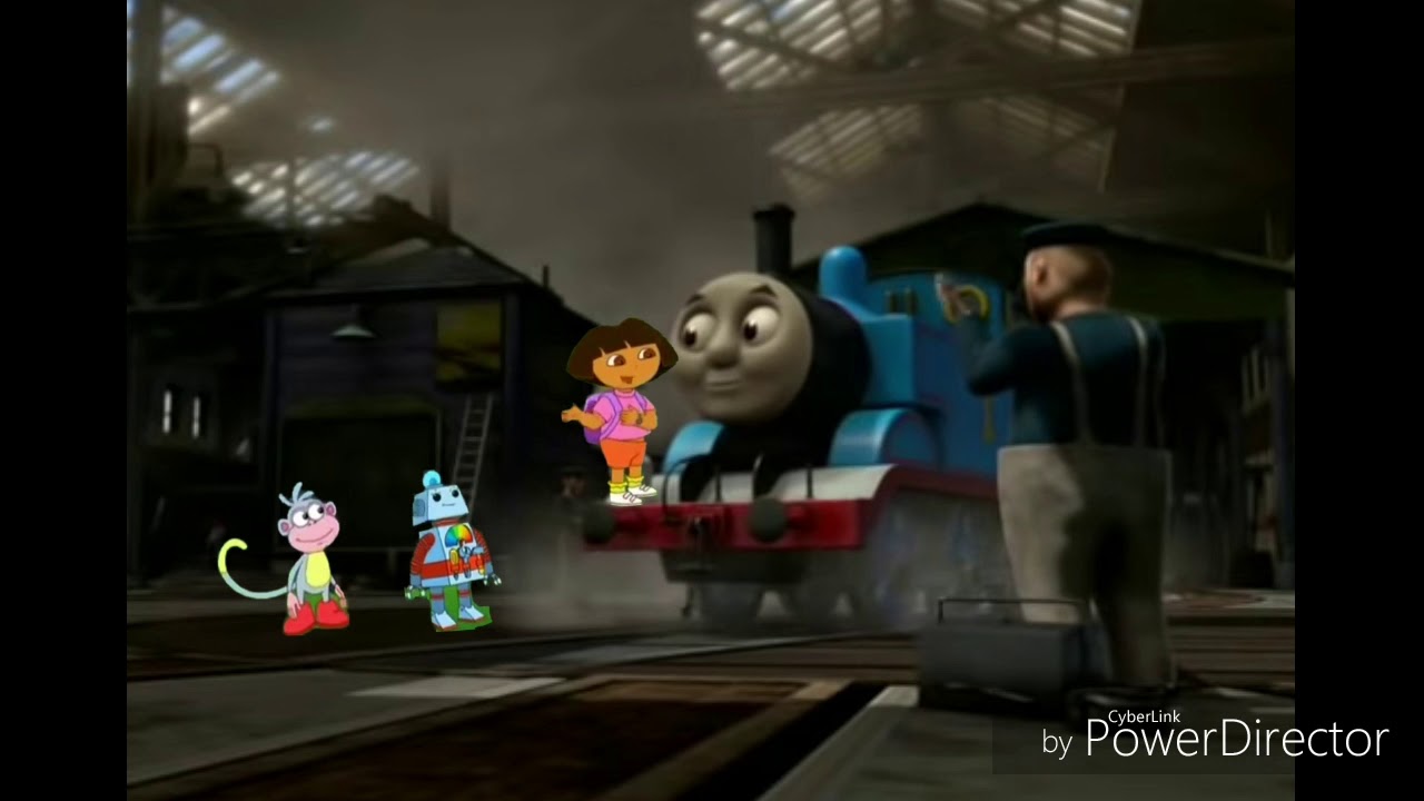 Dora & Boots introducing Thomas the Tank Engine to Roberto the Robot ...