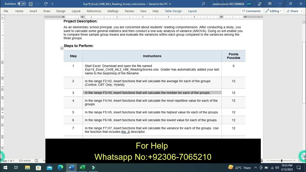 Exp19_Excel_Ch08_ML2_Reading_Scores | Excel_Chapter_8_Mid_Level_2_Reading_Scores| - YouTube