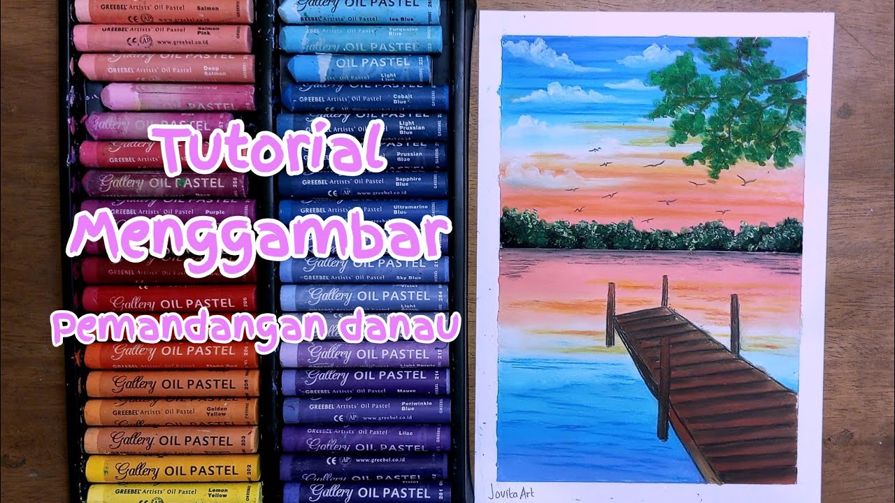 Tutorial menggambar pemandangan danau - YouTube