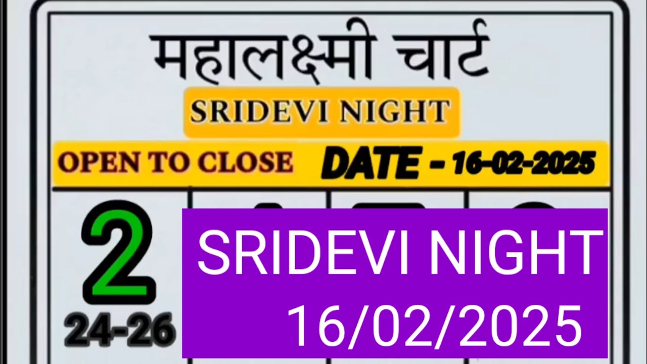 sridevi night 16/02/2025 || fix open today|| sridevi night trick ...