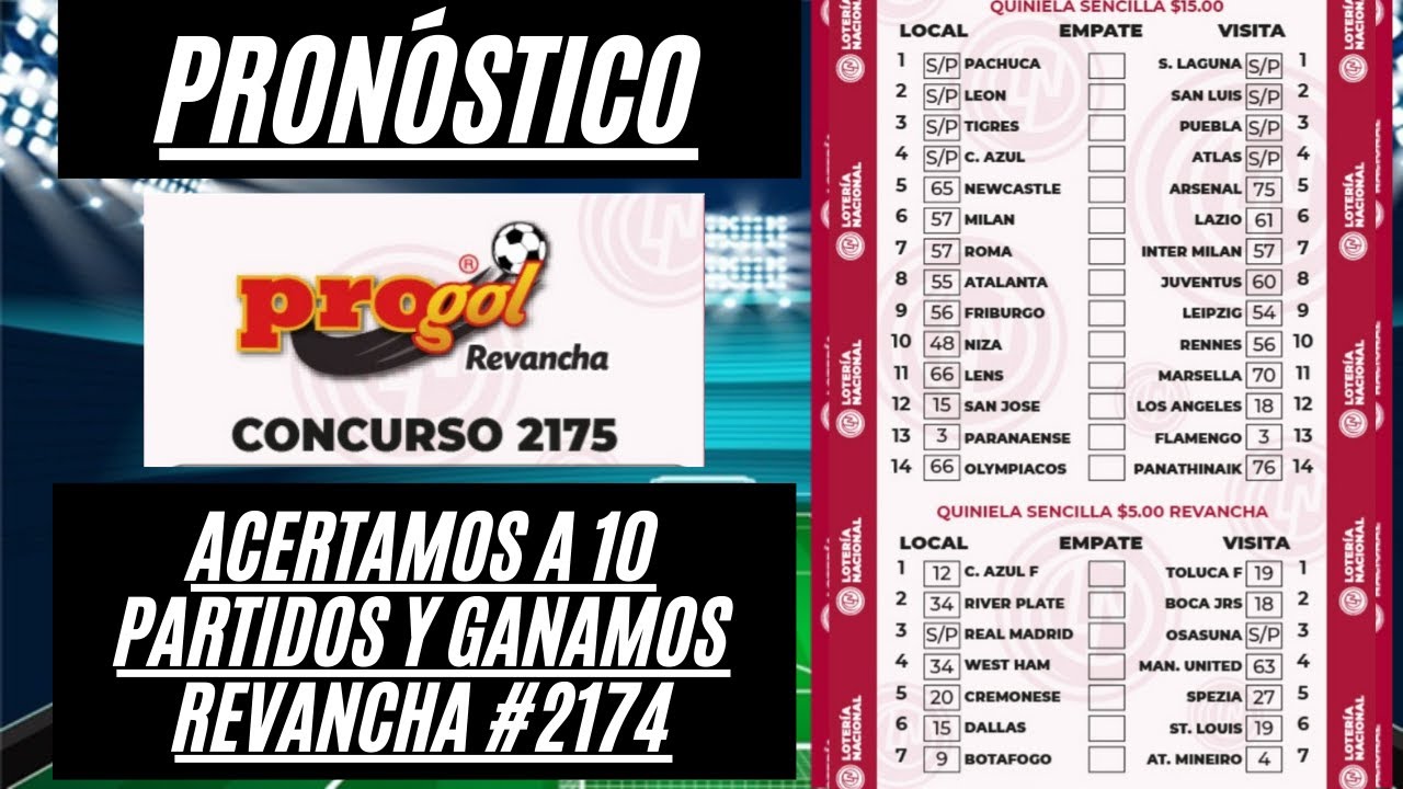 Progol #2175 Análisis Completo y Pronóstico !Acertamos 10 Partidos y ...
