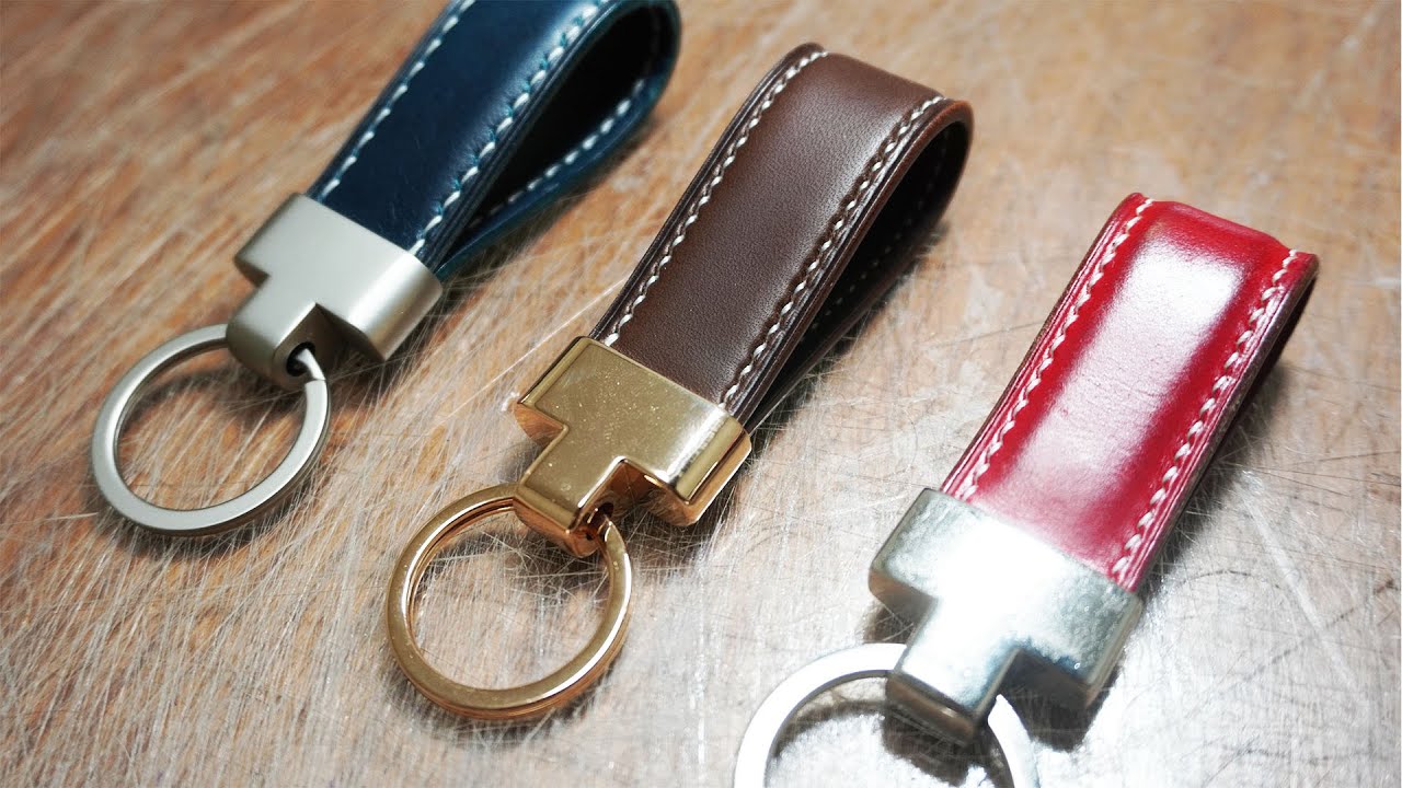 [Leather Craft] Making a Key Ring :) DIY / Handmade - YouTube