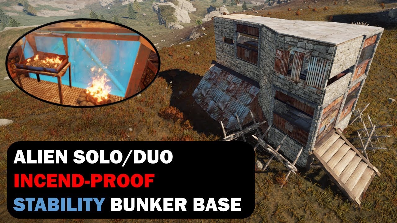 Alien SOLO/DUO Incend-Proof STABILITY BUNKER BASE | Rust 3.0 Base ...