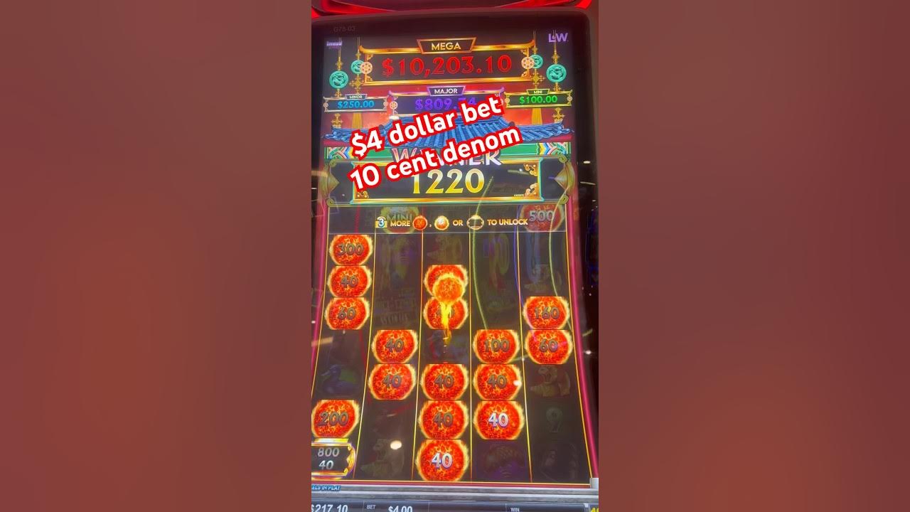 .10 cent denomination $4 dollar bet #subscribe #slot #casinogame - YouTube