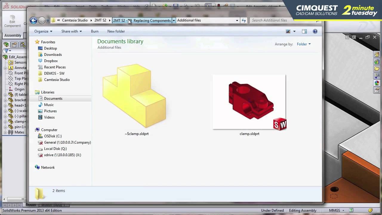 Replacing Components 2 Minute Tuesday - What's New in SolidWorks 2013 by Cimquest - YouTube