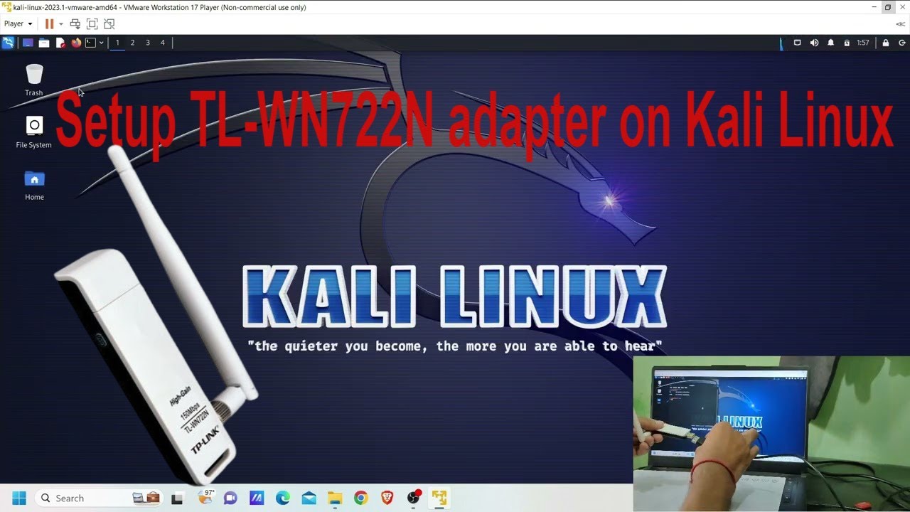 Full Setup to install TP-Link V-2,V-3 on kali Linux 2023.1 One Click Setup - YouTube