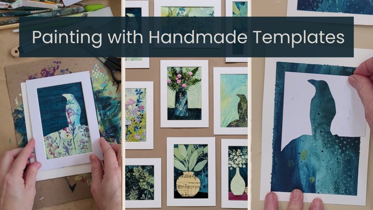 Acrylic Painting with Handmade Templates/ excerpt from my online class ...
