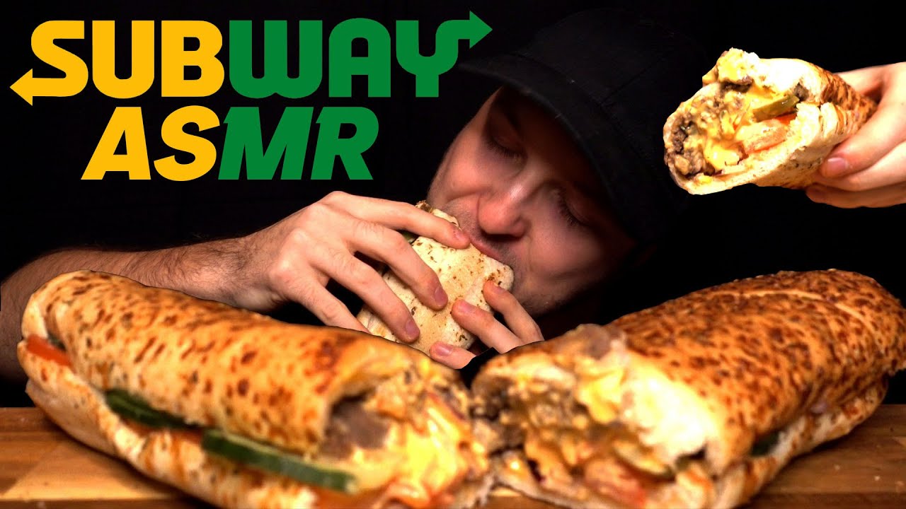 ASMR SUBWAY SANDWICH PHILLY STEAK & CHEESE MUKBANG | No Talking Eating ...