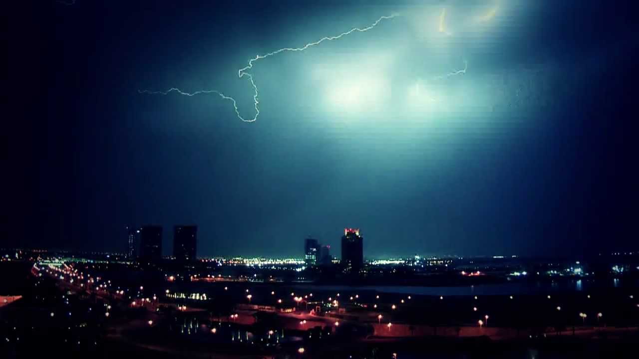 Doha Lightning Storm over West Bay Lagoon Doha - YouTube
