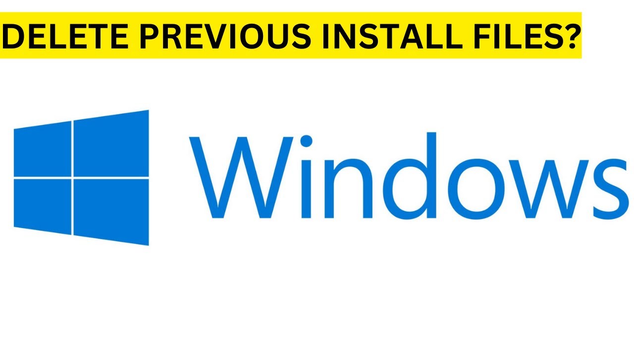How To Delete Files From Old Windows Installation - YouTube