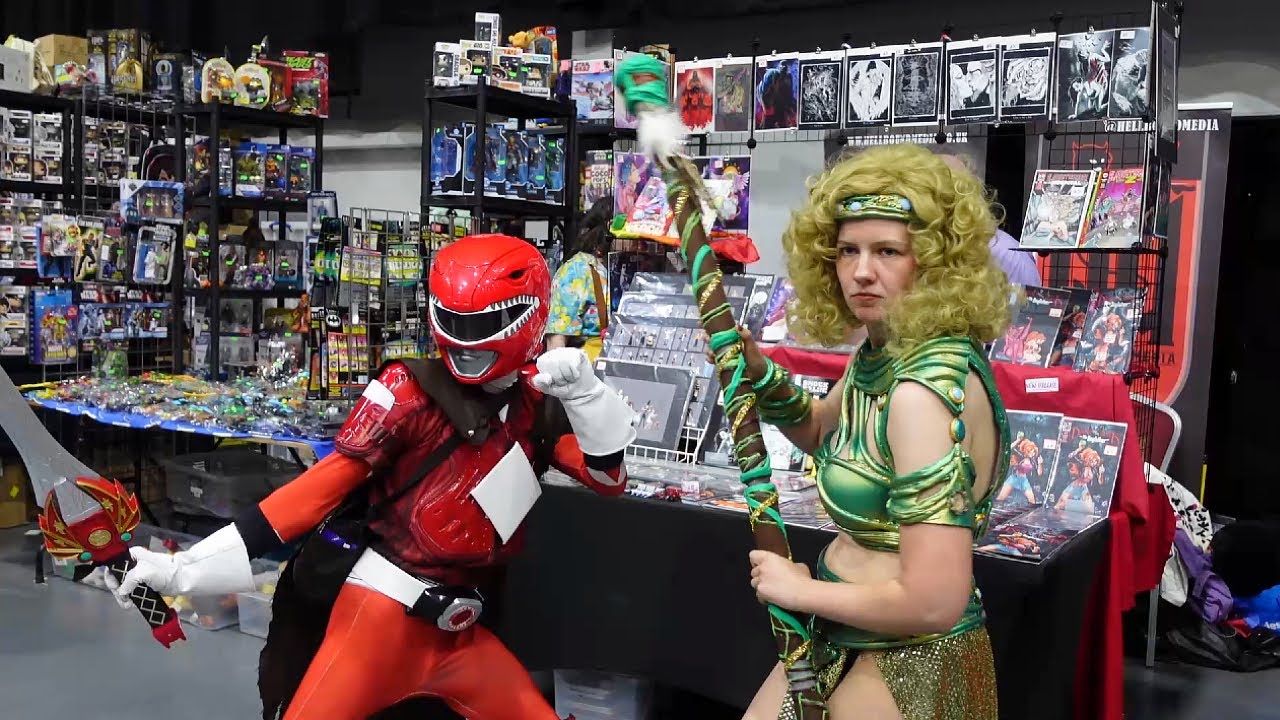 Power Rangers Team Up With Dulcea! - Wales Comic Con 2023 - YouTube