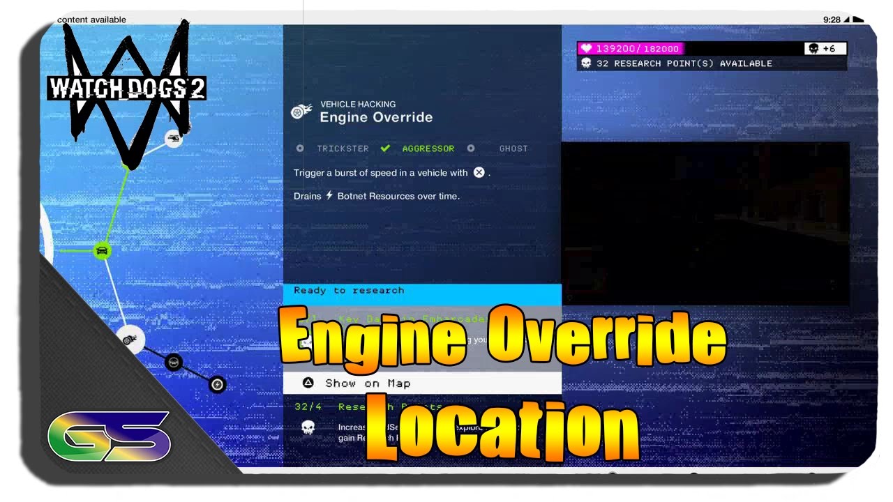 Watch Dogs 2 - Engine Override Key Data Location - YouTube
