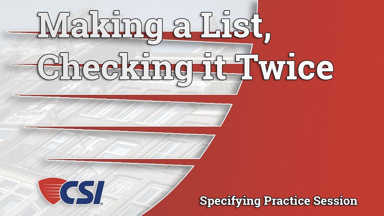 Making a list, checking it twice - YouTube