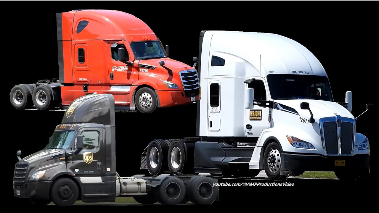 Freightliner Cascadia Volvo VNL | Bob-Tail Truckspotting 82724 - YouTube