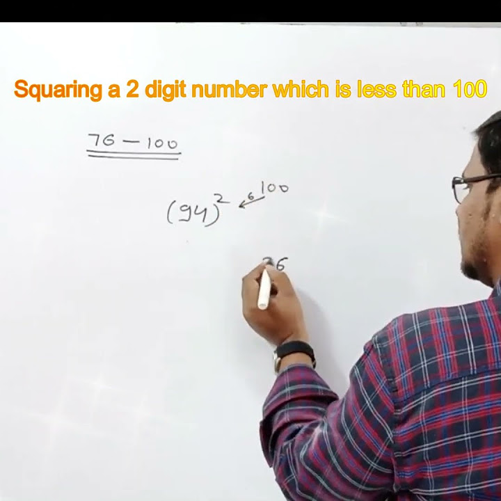 Squaring a 2 digit number less than 100/ speed maths/vedic maths - YouTube