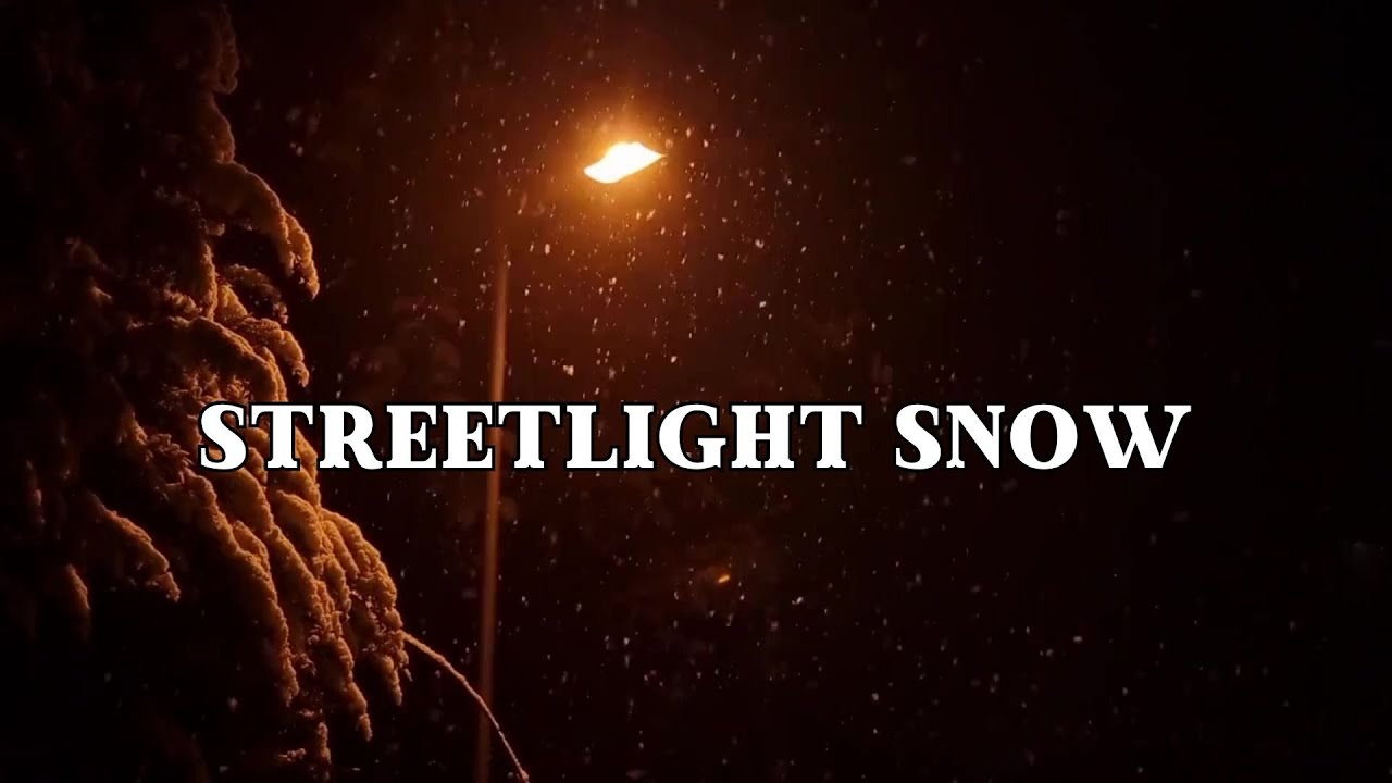 🔴STREETLIGHT SNOW With DARK Orange GLOW | LIGHT Steady SNOWFALL ...