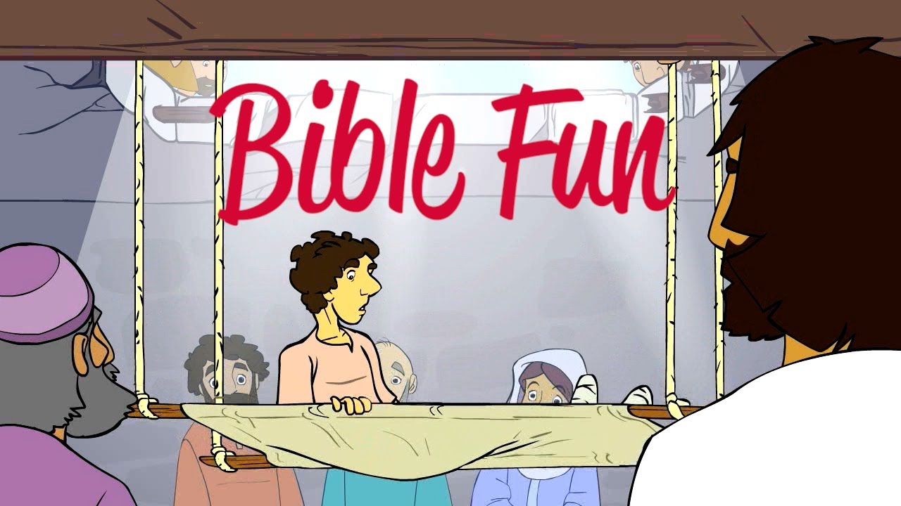 Bible Fun, histoires sur Jésus - 004 - Marc 2 : 1 à 5 - Un paralytique ...