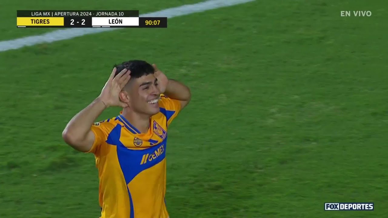 😃🤩 GOL DE JUAN BRUNETTA | Tigres 2-2 León | #foxligamx - YouTube