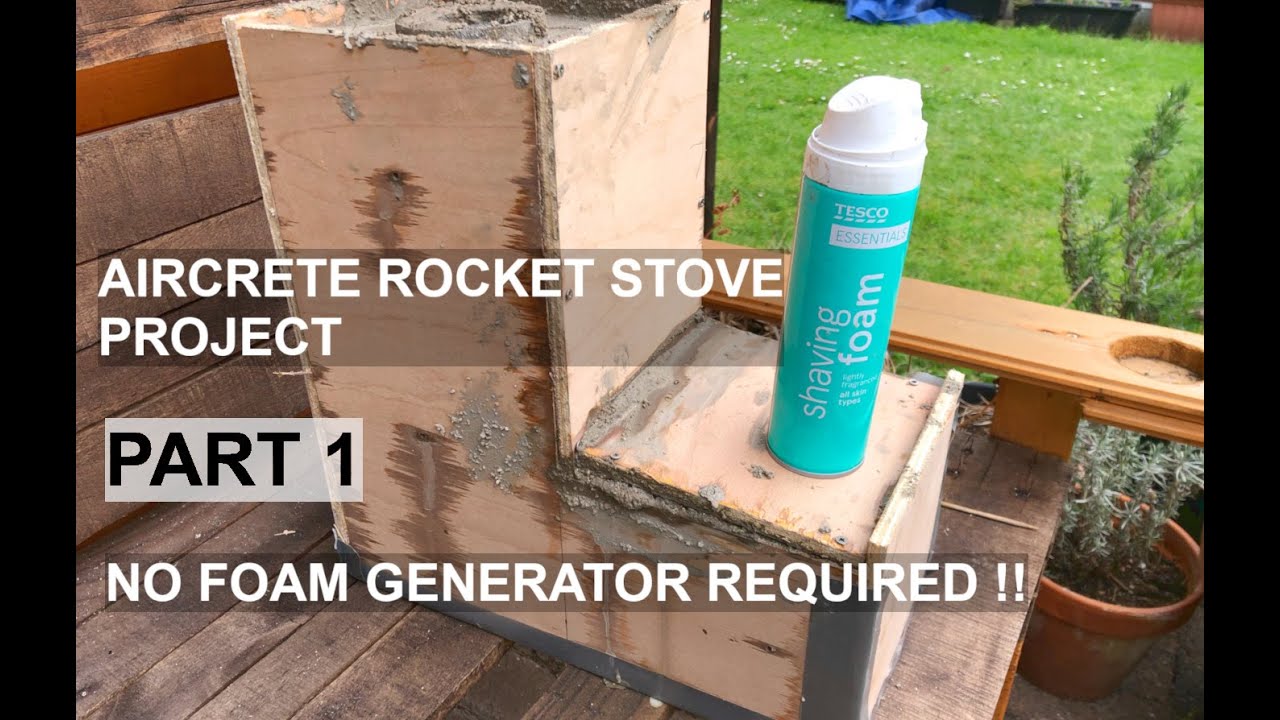 Aircrete Rocket Stove Project PART 1 | No Foam Generator Required - YouTube