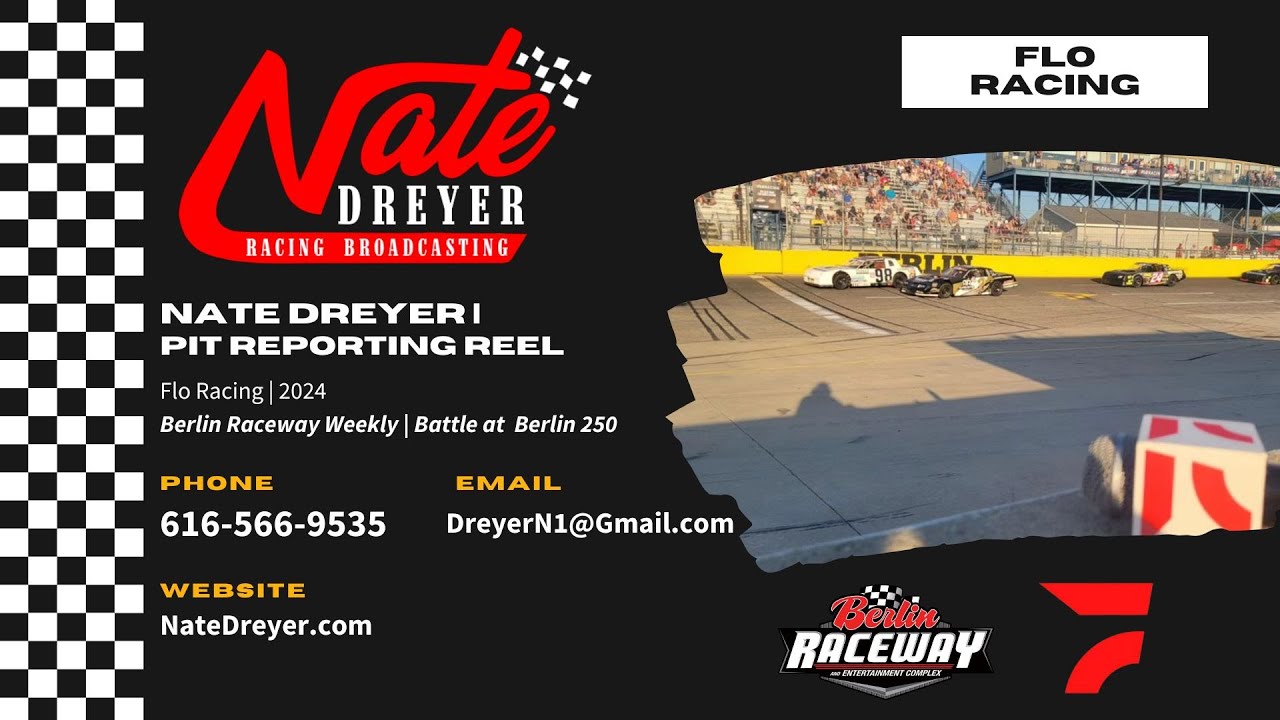 TV Pit Reporting Reel - 2024 Flo Racing @ Berlin Raceway - YouTube
