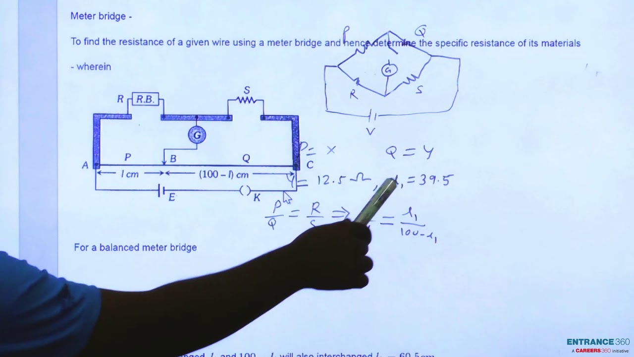 JEE Main 2018 Physics Question- In a meter bridge, as shown in the ...
