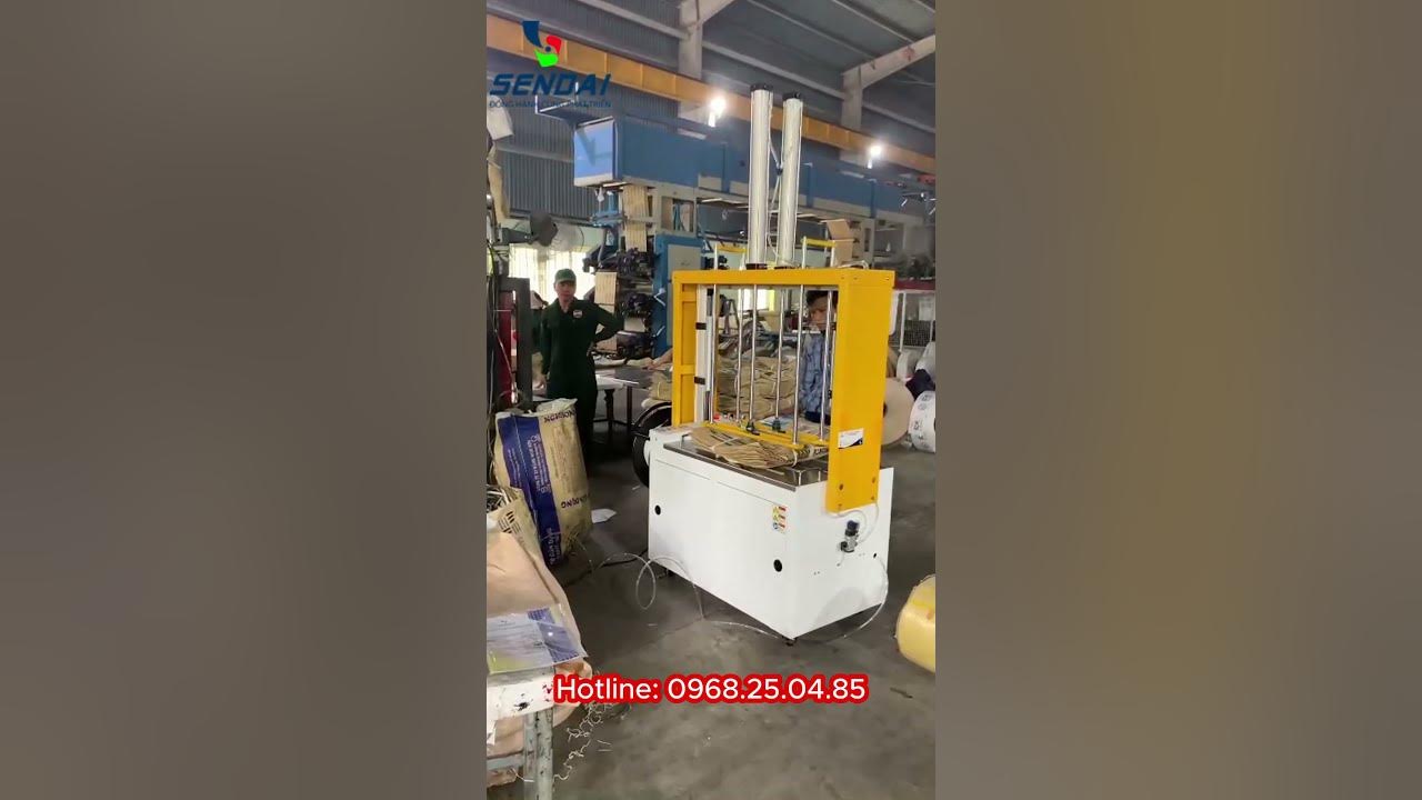 Máy đóng đai có lực ép mã MH106A - YouTube