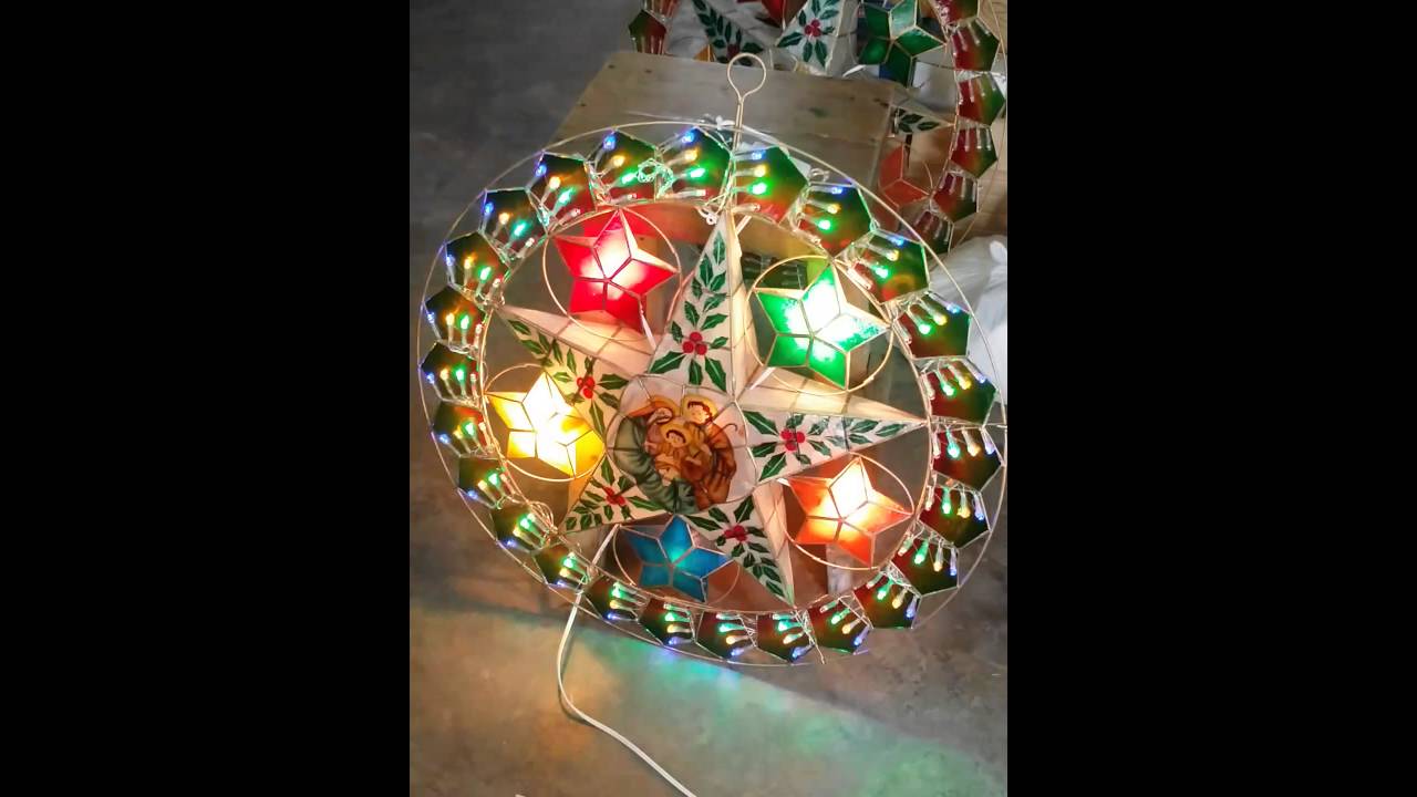 Capiz Christmas Lantern (Parol) 24" v2 - YouTube