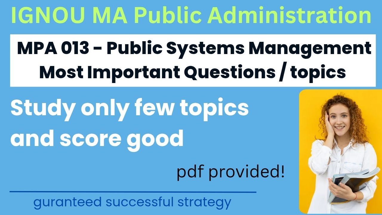 MPA 013 | Important topics for exam | MA Public Administration | IGNOU ...