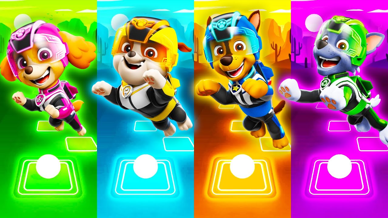 Jet Paw Patrol Skye - Rubble - Chase - Rocky | Tiles Hop EDM Rush - YouTube