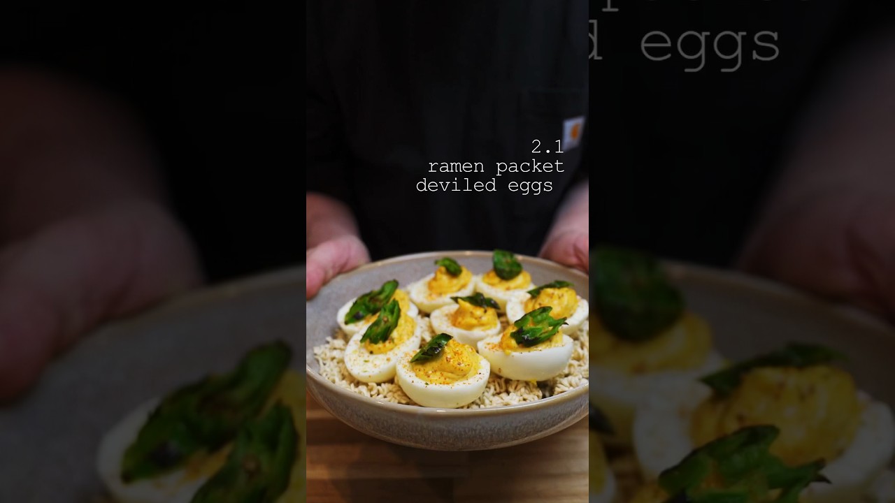 Deviled eggs seasoned with a ramen packet is so good #deviledeggs #food ...