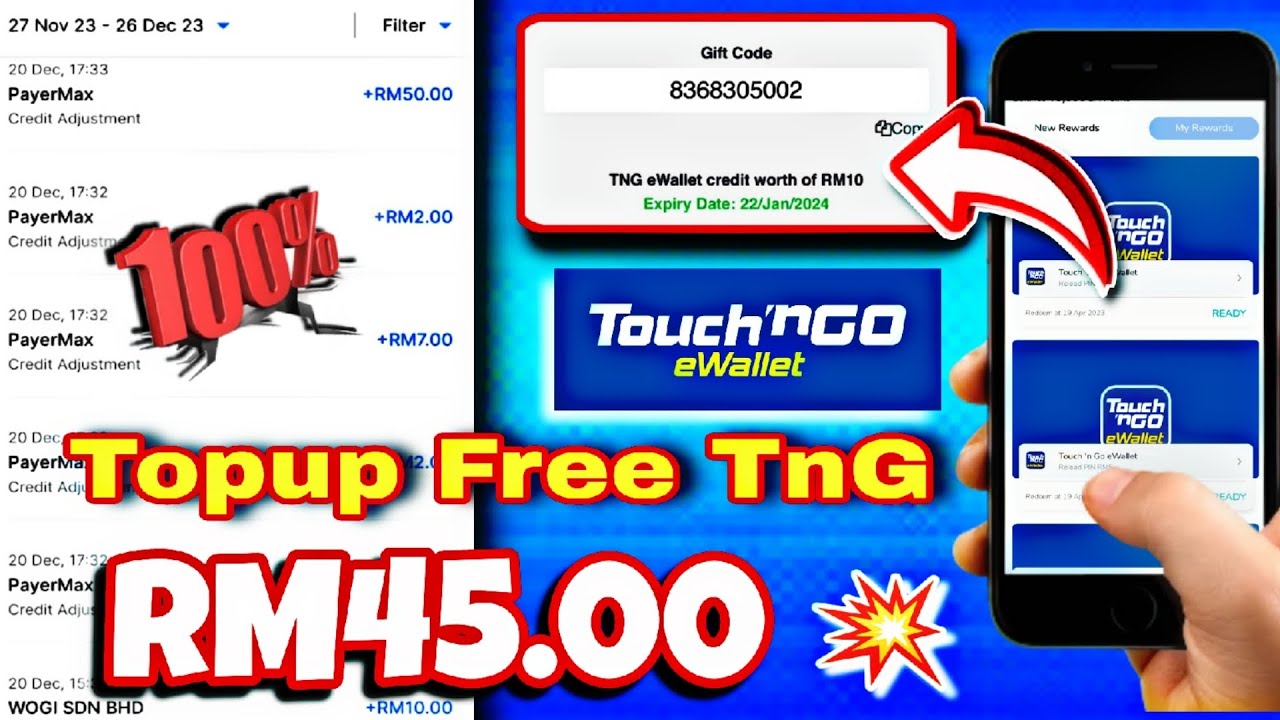 FREE KREDIT TNG !! Claim topup free eWallet touch n go terkini 2024 ...
