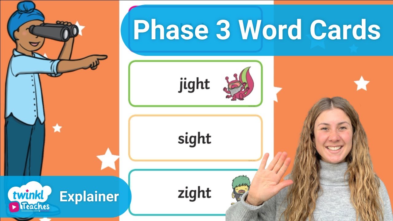 How to Teach Phase 3 Real and Nonsense Word with Twinkl Cards - YouTube