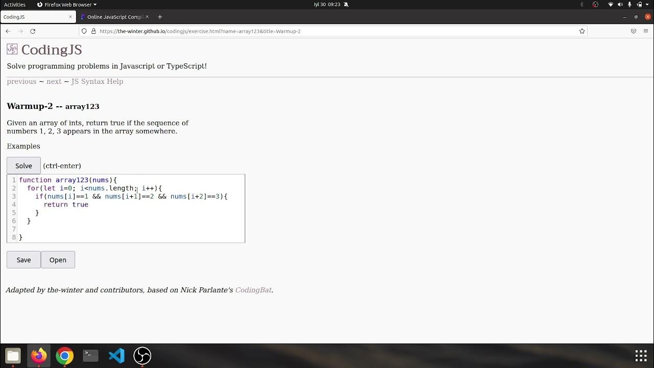 Warmup 2 array123 - YouTube