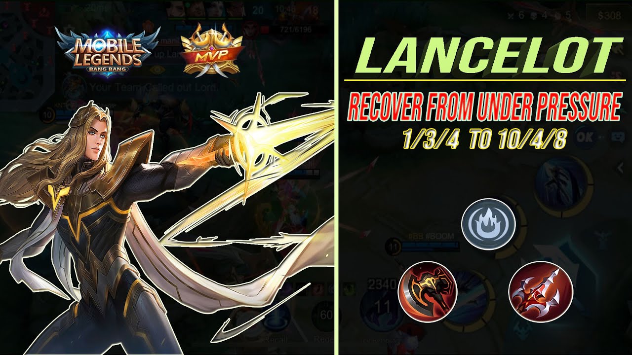 LANCELOT GAMEPLAY ! HOW TO RECOVER FROM BAD EARLY TO MVP ! ITEMS BUILDS ...