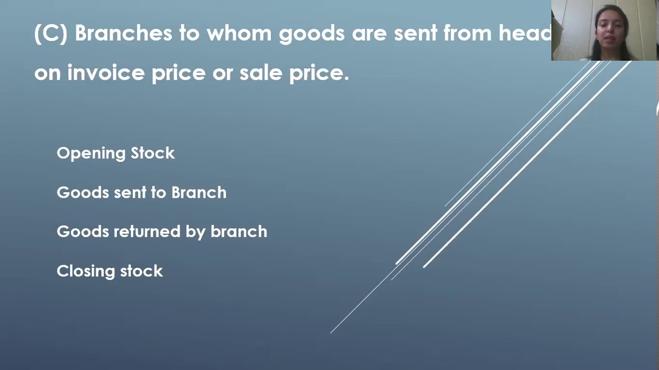 Branch Accounts: When Goods are sent to branch at invoice Price - YouTube